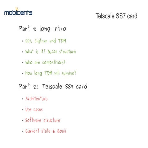 Mobicents Summit 2012 - Dmitri Soloviev - Telscale SS7 Card | PPT
