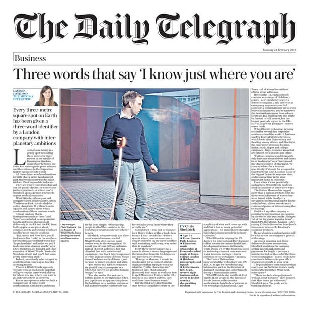 The Telegraph & what3words | PDF