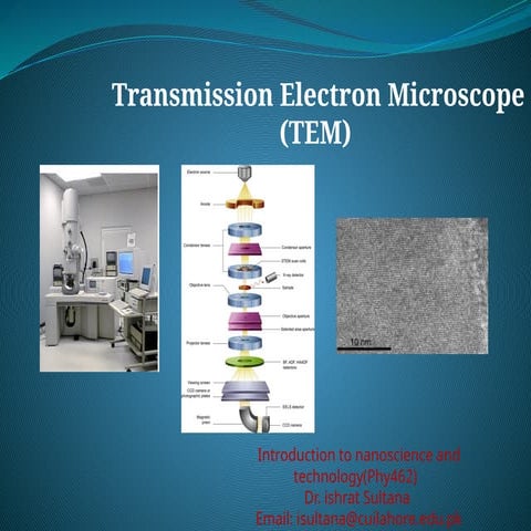 Transmission electron microscope, high resolution tem and selected area ...