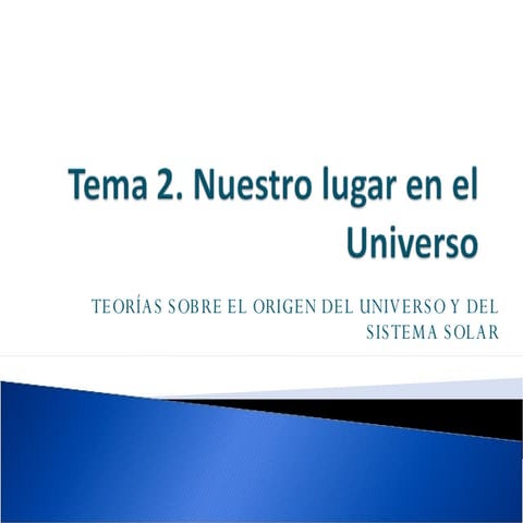 Tema 2. Nuestro lugar en el Universo | PPT