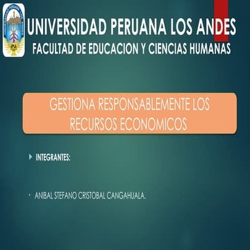 gestiona responsablemente los recursos economicos | PPTX