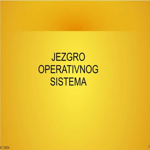 Prezentacija predavanja iz predmeta Operativni sistemi | PPT