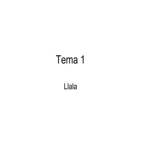 Tema 1 | PPT