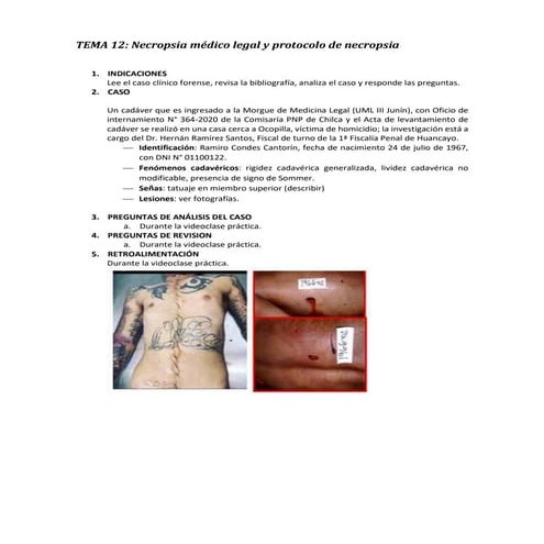 Tema 12 Necropsia médico legal y protocolo de necropsia | PDF