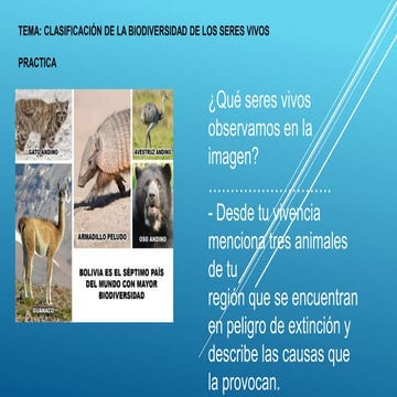 TEMA 1 CLASIFICACION DE LA BIODIVERSIDAD | PPTX