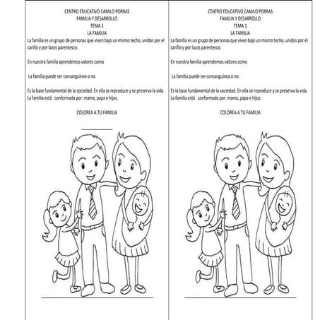 tema sobre la familia para el aprendizaje | DOCX