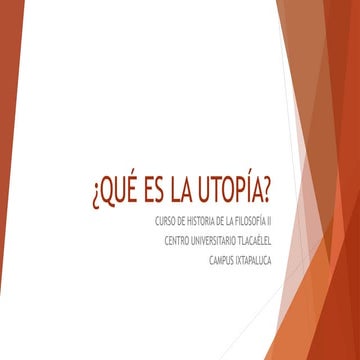 Introduccion a la utopia, que sabes de ella? | PDF