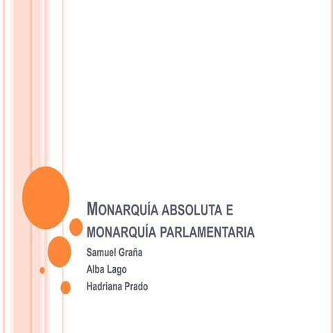 Monarquía absoluta e monarquía parlamentaria | PPTX