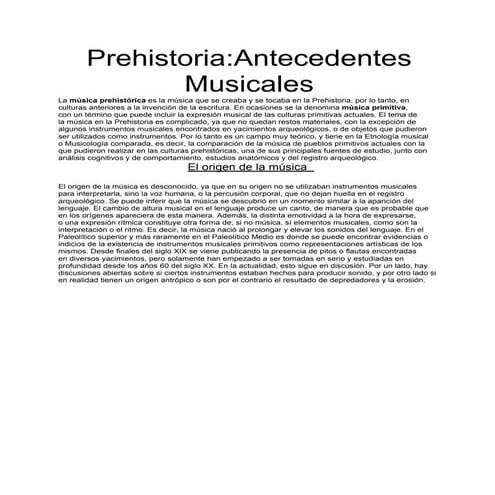 La música en la prehistoria | PPTX