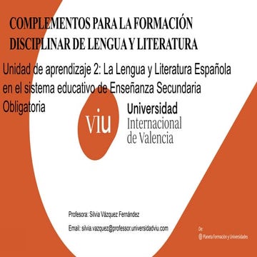 Tema 2 Complementos para la formación disciplinar de Lengua y ...
