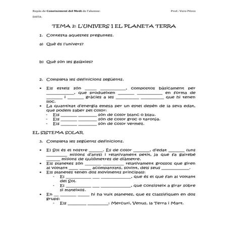 Tema1 el planeta terra | DOCX