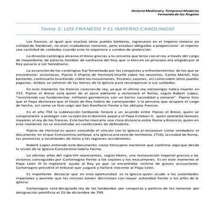 Tema 3 los francos y el imperio carolingio | DOCX
