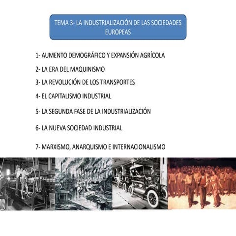 Tema 3 revolución industrial y movimiento obrero | PPTX