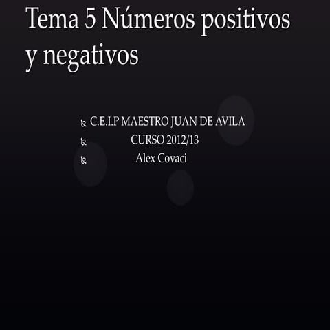 Tema 5 números positivos y negativos | PPTX