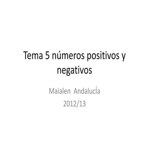 Números positivos y negativos matematicas | PPTX