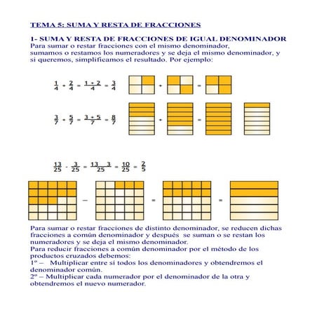 Hoja De Trabajo Para Restar Fracciones Desiguales Resta Fracciones