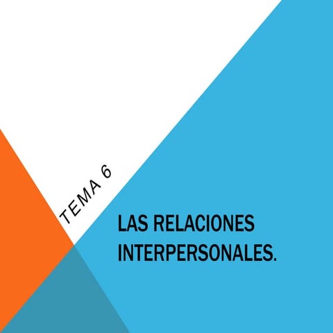 Tema 6. Las relaciones interpersonales | PPTX