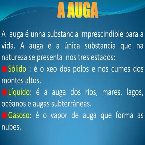 O ciclo da auga | PPT
