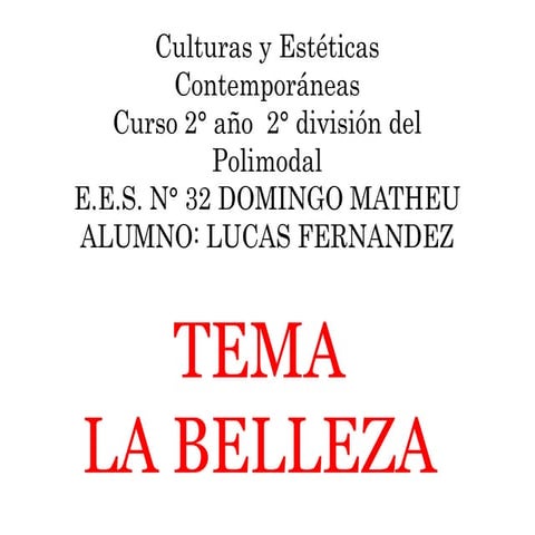 Tema la belleza | PPTX