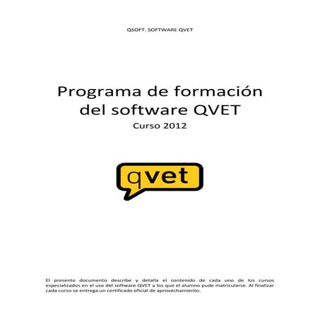 Jornadas de Formación Qvet // Temario 2012 | PDF