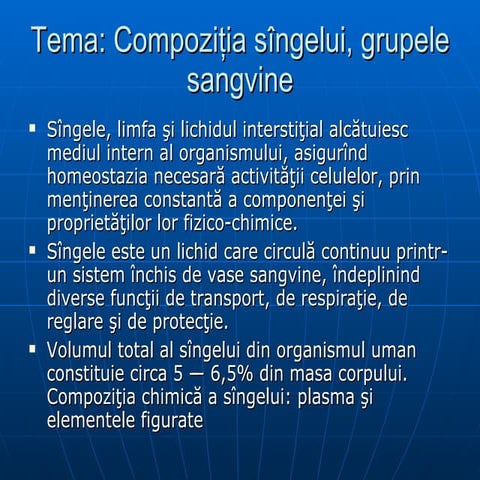 Tema sangele | PPT