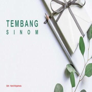 Materi tentang Tembang Sinom untuk siswa SMA/K | PPTX