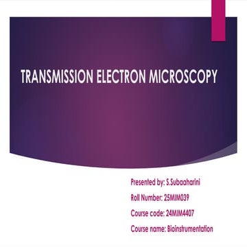 transmission electron microscopy | PPTX