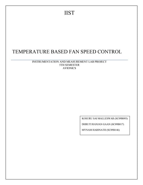 Temperature Controlled Fan Project | PDF