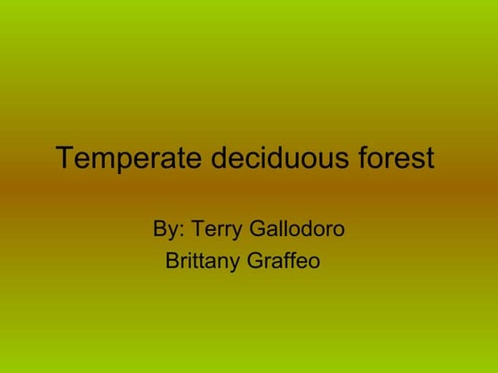 Temperate deciduous forest | PPT