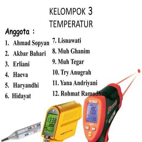 temperatur dan jenis-jenis termometer | PPTX
