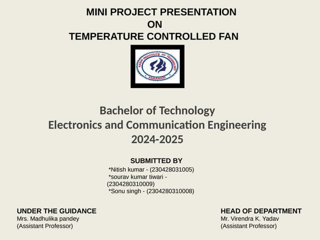 Temperature Controlled Fan Project | PDF