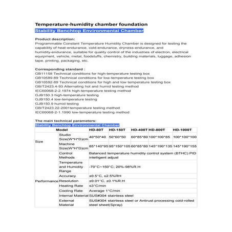 Temperature humidity chamber foundation | PDF