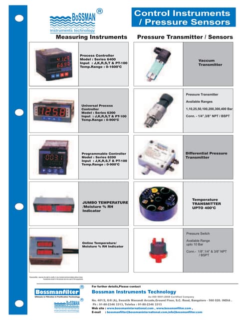 Pressure transmitter sensors | PDF