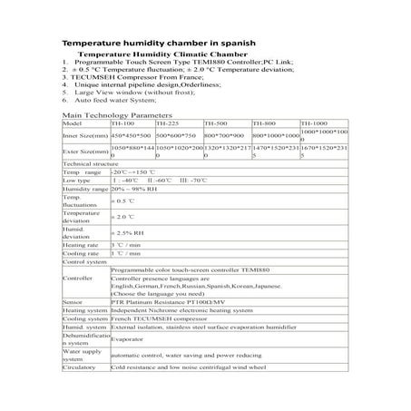 Humidity chamber | PDF