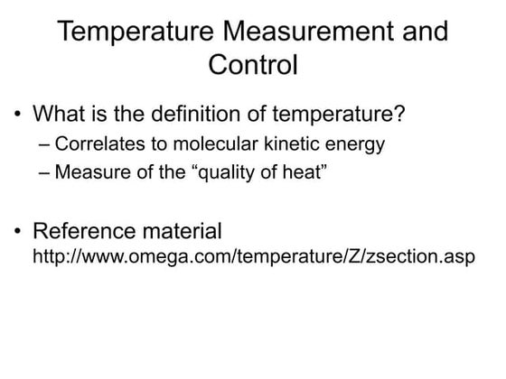 Temperature measurement (THERMOCOUPLE) | PPT