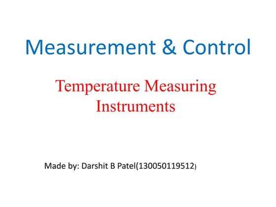 Temperature measurement ppt | PPTX