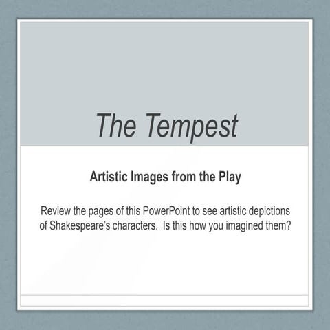 Tempest characters | PPTX