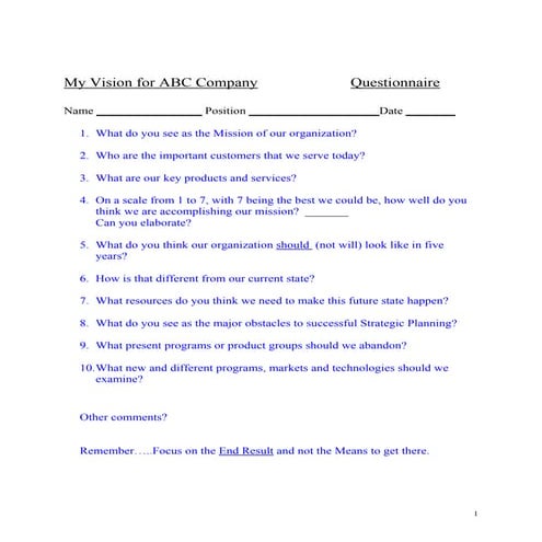 Template 2-Strategic Planning Survey | PDF