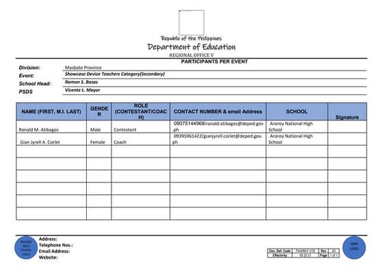 Solicitation Envelope for sports activity | DOCX