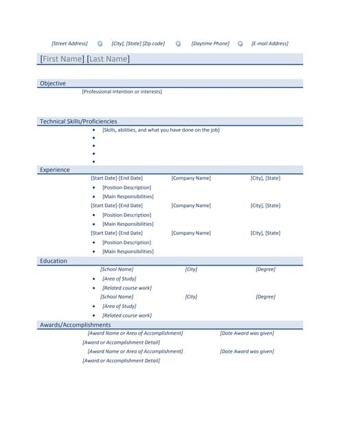 Resume Format | DOCX | Resume Writing and Advice | Job Search