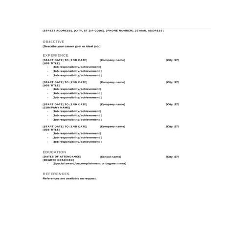 Template 9 | DOCX | Resume Writing and Advice | Job Search