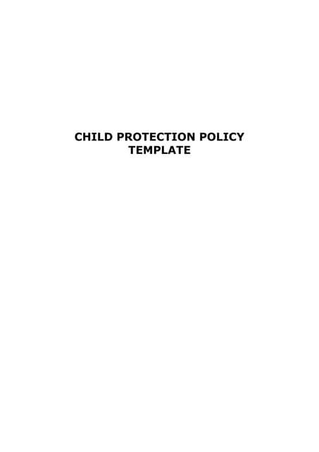 Child Protection Policy Outline | PPT