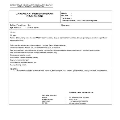 Template ct scan kepala | DOCX