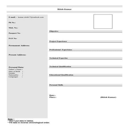 Template cv | PDF