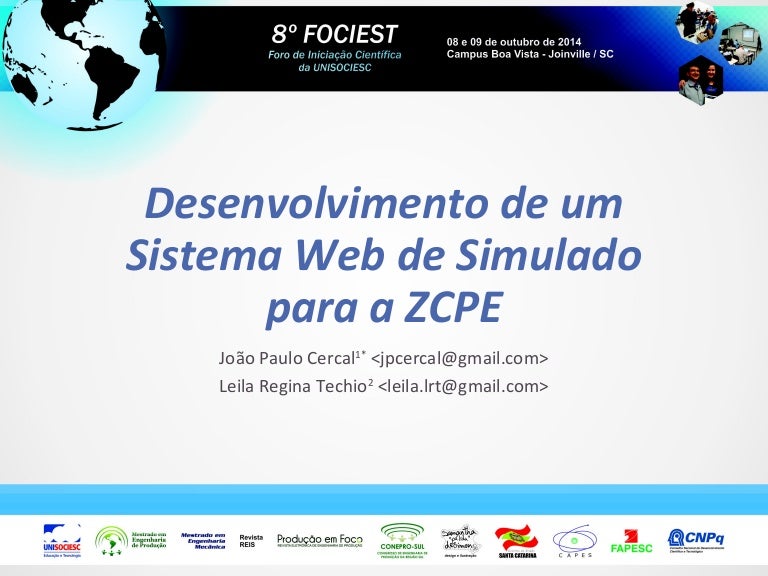 VIII FOCIEST - Desenvolvimento de um Sistema Web de Simulado para a Z…