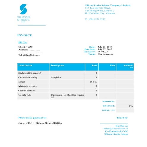 Template for invoice copy | DOCX