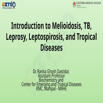 Introduction to Tropical Diseases IETD Jan 2025 | PPTX