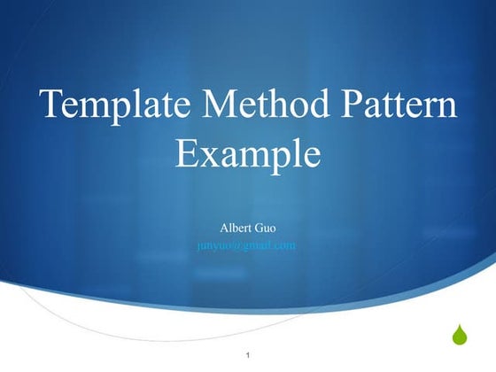 Template Method Pattern Ppt