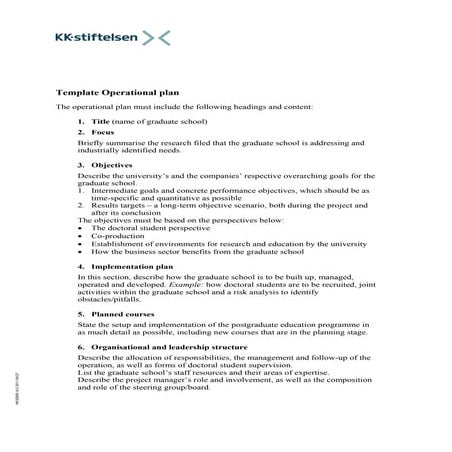 Template operational plan | PDF