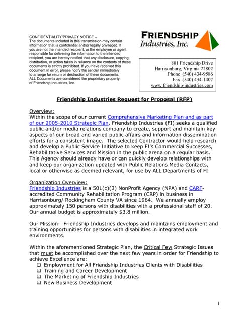 Public Relations Agency RFP | PDF